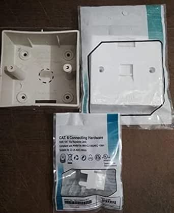 Kinetic Combo Set RJ45 CAT6E LAN I/O Network Keystone Jack, Gang Box ...