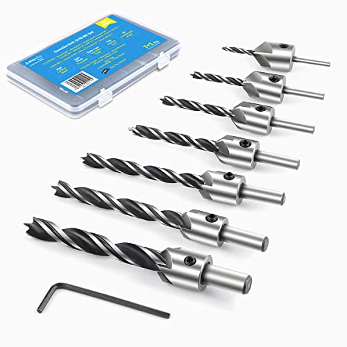 Snapklik.com : Amoolo Countersink Drill Bits Set 7Pcs, Counter Sink ...