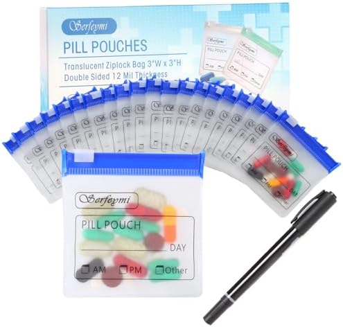Amazon.com: 18 PCS Pill Pouch Bags Zippered Pill Pouch Set Self Sealing ...