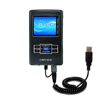 USB Coiled Data and Charge Cable compatible with iRiver H340 with ...