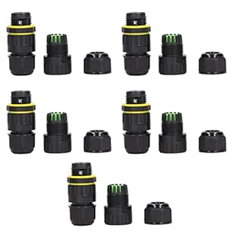 5 Pack Outdoor 3 Way Electrical Cable Connector - IP68 Waterproof ...