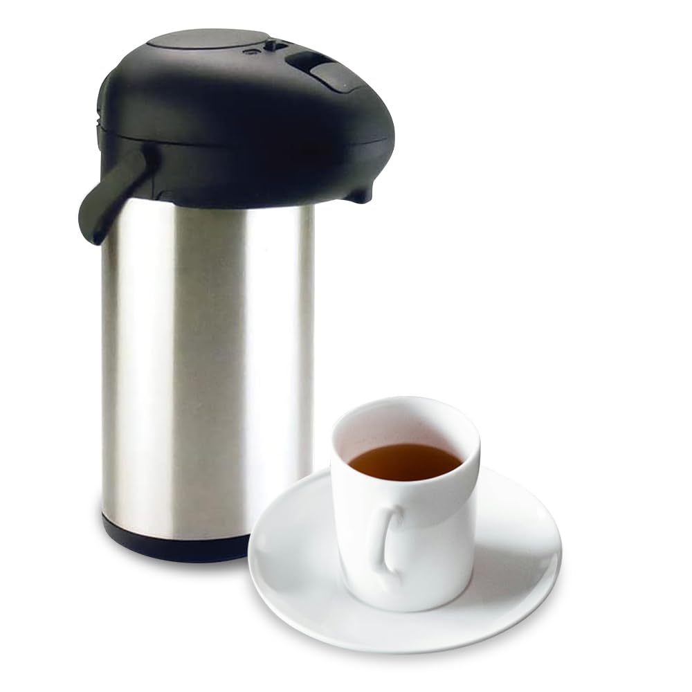 5L Airpot - Tea & Coffee Carafe Pump Action Stainless Steel Air Pot ...