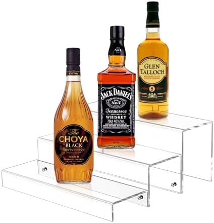 Amazon.com: Vevitts 3 Tiers Assembled Bar Bottle Rack Display, Clear ...