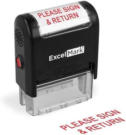 Amazon.com : ExcelMark Please Sign and Return Self Inking Rubber Stamp ...