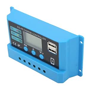 Solar Panel Controller, 5V 3A USB Output LCD Display 12V 24V ...