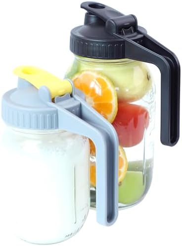 Amazon.com: 2 Pack Regular Mouth Mason Jar Lids with Handle, Airtight & Leak-proof Seal, Easy ...