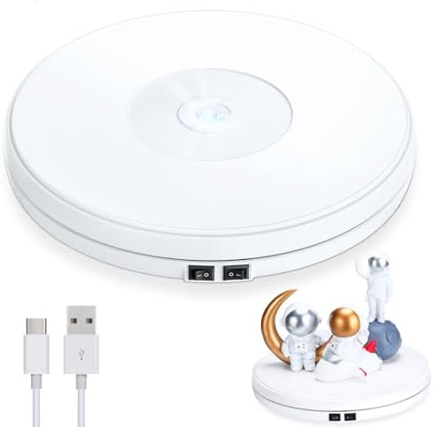 Amazon.com: White Electric 10 Inch Rotating Turntable Display Stand with Led 44 lb Centric ...