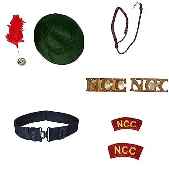 Buy NCC Cadet Uniform Accessories Combo Set- (Cap+Badge+Hackle+Shoulder ...