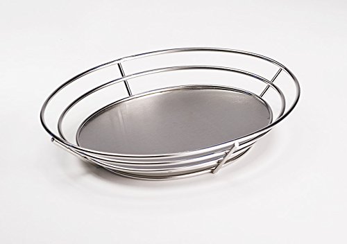 Amazon.com: 12.5" x 9.25" Stainless Steel Oval Basket with Raised Solid ...