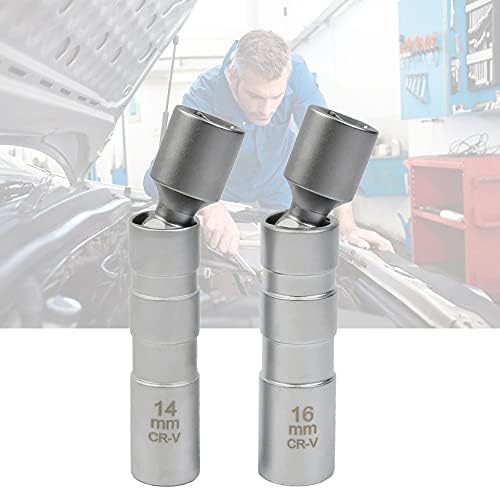 YKUKIZEE 2 Pack 14mm & 16mm Swivel Magnetic Spark Plug Socket Wrench ...