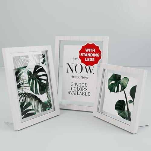 Amazon.com - Afuly White 8 x10 Floating Picture Frame Glass Picture ...
