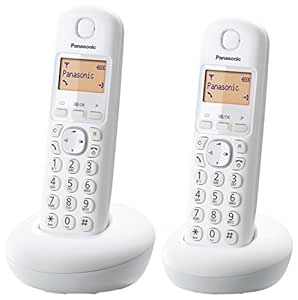 (Refurbished) Panasonic KX-TGB212 Digital Twin DECT Cordless Telephone with Caller ID White ...