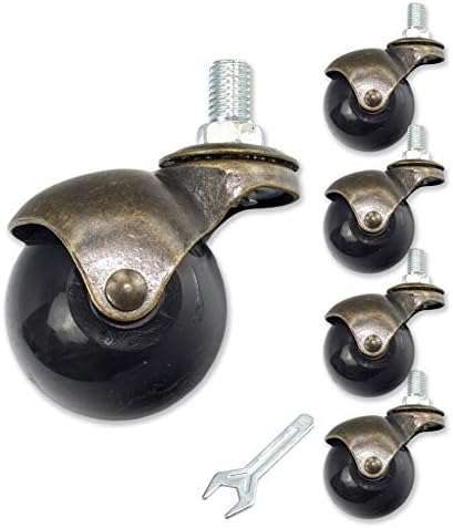 Amazon.com: 2" Antique Brass Ball Caster Wheel for Office, Executive ...
