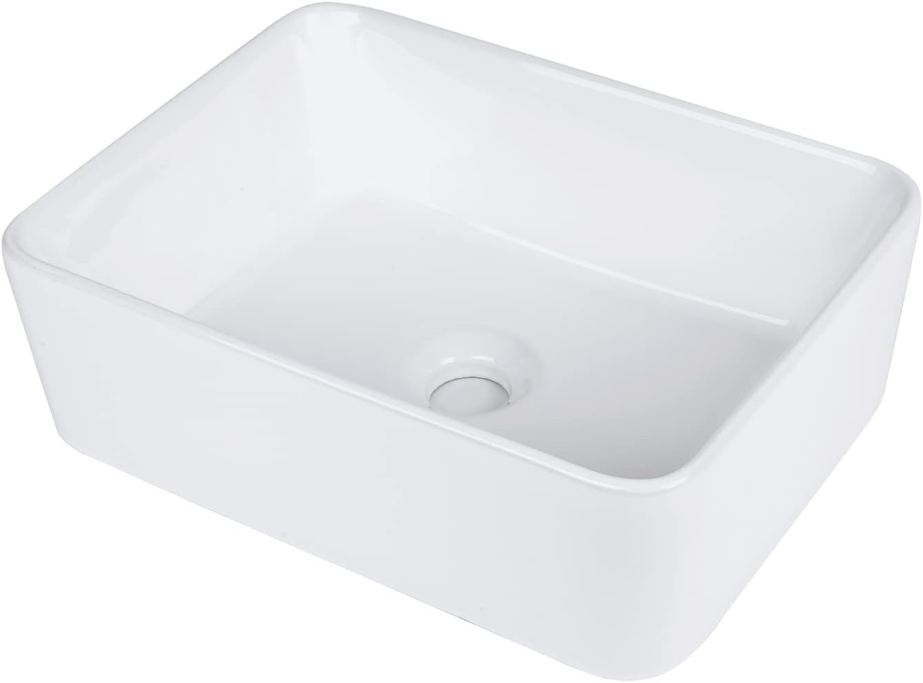 VAPSINT 20"X 17" Wall Mounted Bathroom Vessel Sink,Rectangle White ...