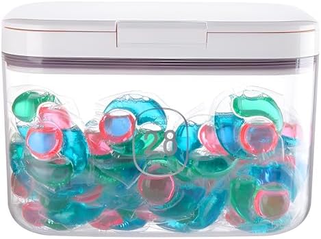 Laundry Pods Storage Container,Laundry Storage Containers with Lid ...
