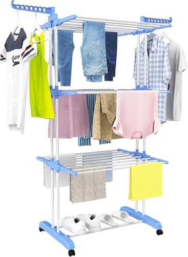 FERIO Foldable Clothes Drying Stand, Stainless Steel Drying Stand ...