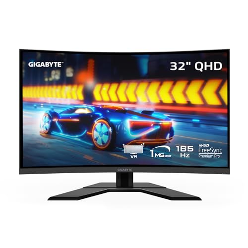 GIGABYTE G32QC A (32" 165Hz 1440P Curved Gaming Monitor, 2560 x 1440 VA ...