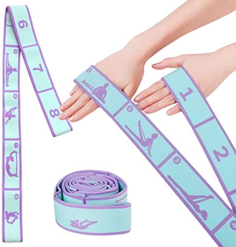 Proberos® Yoga Belt for Women Men, 8 Loops Elastic Yoga Strap for ...