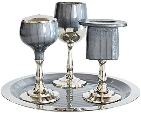 Amazon.com: Reallnaive Modern Shabbat Havdalah Set White Satin Challah ...