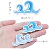 Amazon.com: 20pcs Ocean Wave Embroidered Patches Blue Sea Wave Iron on ...