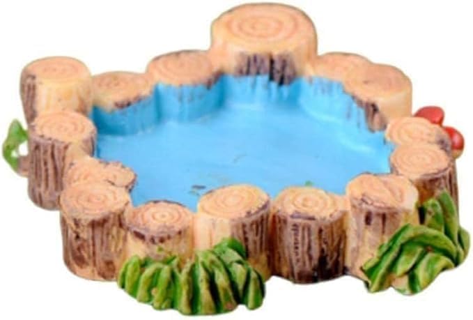 Amazon.com: Blue Miniature Mini Water Pool Made Resin DIY Miniature ...