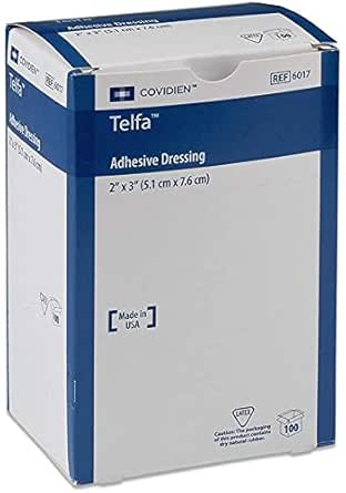 Amazon.com: Covidien Adhesive Dressing Telfa 2 X 3 Inch Film / Cotton ...