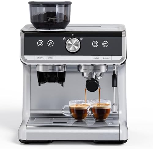 Amazon.com: Coffee Machine 20 Bar Pressure, Stainless Steel Espresso ...