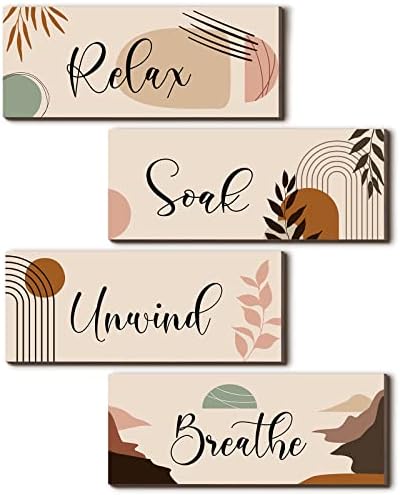 Amazon.com: Boho Bathroom Decor Sign Minimalist Bathroom Wall Art Relax ...