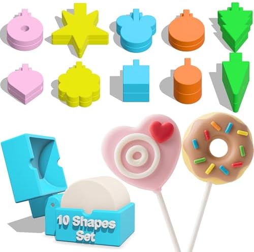 Amazon.com: Hokkieam 10 PCS Cake Pop Molds Shapes Press Set, Plastic ...