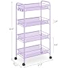 Amazon.com: TOOLF 4-Tier Rolling Cart, Metal Utility Cart with 3 Hooks ...