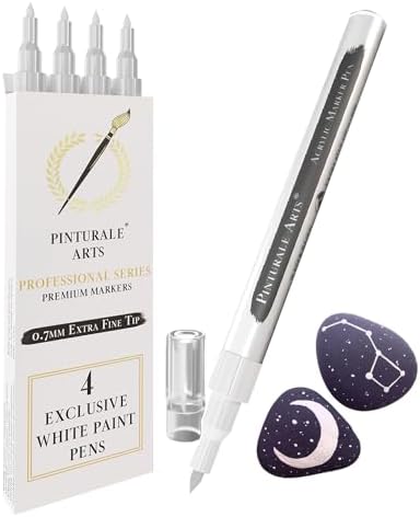 Amazon.com: FLYMAX White Paint Pen, 6 Pack 0.7mm Acrylic Permanent ...