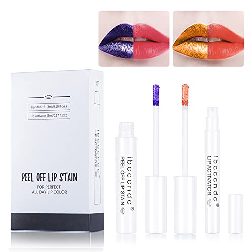 Peel Off Lip Stain Set,Waterproof Long Lasting Peel Reveal Lip Stain ...