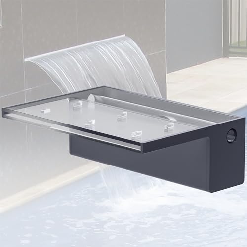 LONGRUNNEW Pond Waterfall Blade Kit, 30cm Acrylic Pool Fountain with ...