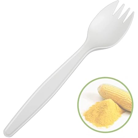 Amazon.com: Stock Your Home 100 Disposable Sporks, White Plastic Sporks ...