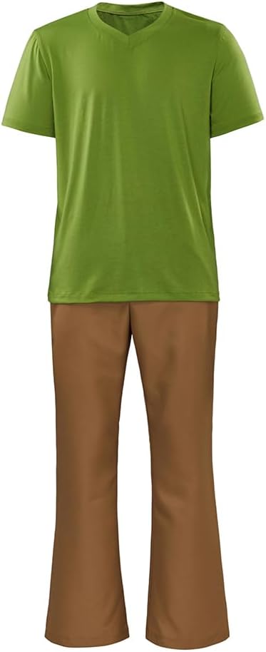 Amazon.com: MelangCos Men's Scooby Cosplay Shaggy Costume Green V-neck ...