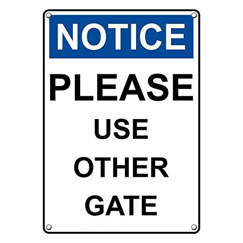 Amazon.com: Weatherproof Plastic Vertical OSHA Notice Please Use Other ...