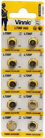 Vinnic 10 x Premium Button Cell Batteries AG2, 196, 396, 397, SR726 ...