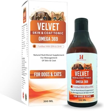 Humane & Hound Velvet Skin & Coat Tonic with Omega 3 6 9 for Dogs ...
