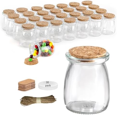 Amazon.com: 30 Pack Glass Favor Mini Jars, 3.4 oz Small Jars with Cork ...
