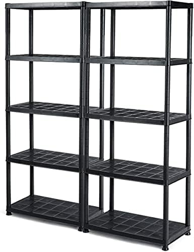 Amazon.com: CX Black & Yellow®, 4-Tier Heavy Duty Plastic Storage ...