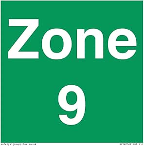 Amazon.com: Zone 9 Sign - 100x100mm - S10 : Industrial & Scientific