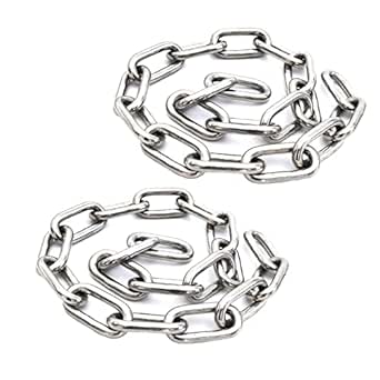 2 pcs Stainless Steel Safety Chains 20in (L) x 0.12in (T) Long Link ...