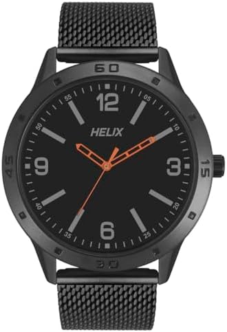 Helix by Timex Analog Watch for Man with Black Round Dial & Black ...