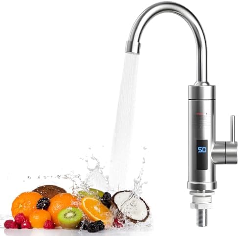 Stainless Steel Electric Instant Hot Water Faucet - 360° Rotatable ...