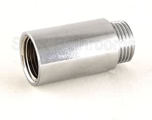 40mm Rigid Radiator Valve Extensions 1/2 BSP - Chrome Plated : Amazon.co.uk