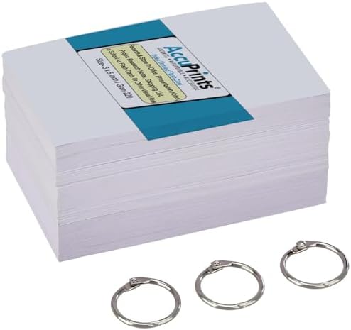 AccuPrints Unruled Index Flash Cards - 3x5 inch, White, 50 Cards, 220 ...