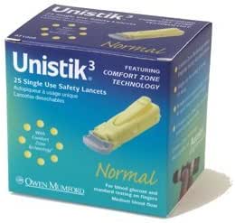 Amazon.com: LANCETS Safety UNISTIK3 Normal 25EA Owen Mumford INC ...