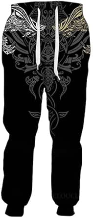 Amazon.com: Viking Workout Pants For Men Nordic Wolf Jogger Sweatpants ...