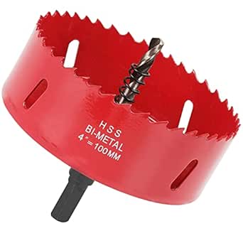 4 Inch Hole Saw, 100mm HSS Bi-Metal Hole Cutter for Recessed Lighting ...