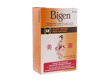 Amazon.com : Bigen Permanent Powder Hair Color 58 Black Brown 1 Ea ...